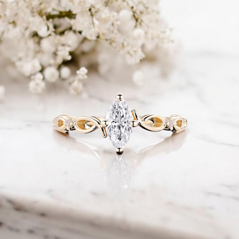 Özel Tasarım Markiz Pırlanta Tektaş Yüzük | MY DIAMOND