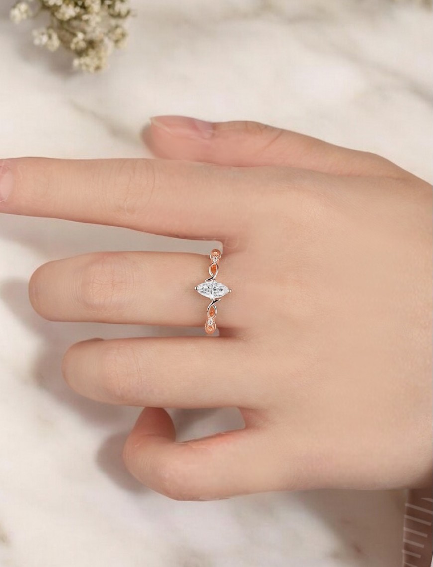 Özel Tasarım Markiz Pırlanta Tektaş Yüzük | MY DIAMOND