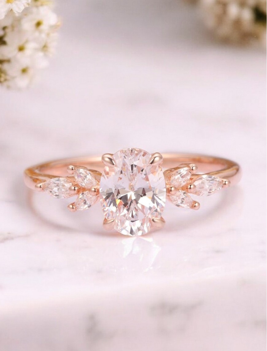 Oval Ve Markiz Pırlanta Tasarım Tektaş Yüzük | MY DIAMOND