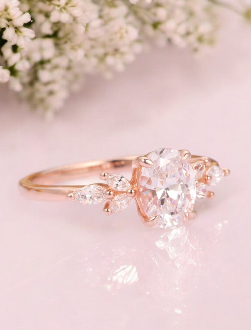 Oval Ve Markiz Pırlanta Tasarım Tektaş Yüzük | MY DIAMOND