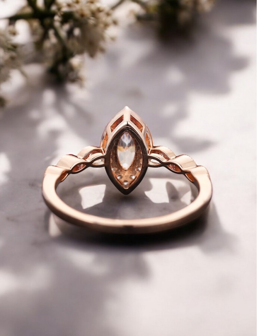 Markiz Pırlanta Vintage Tasarım Tektaş Yüzük | MY DIAMOND